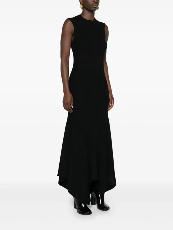 AMI Paris Godet Merino Wool Midi Dress - Black