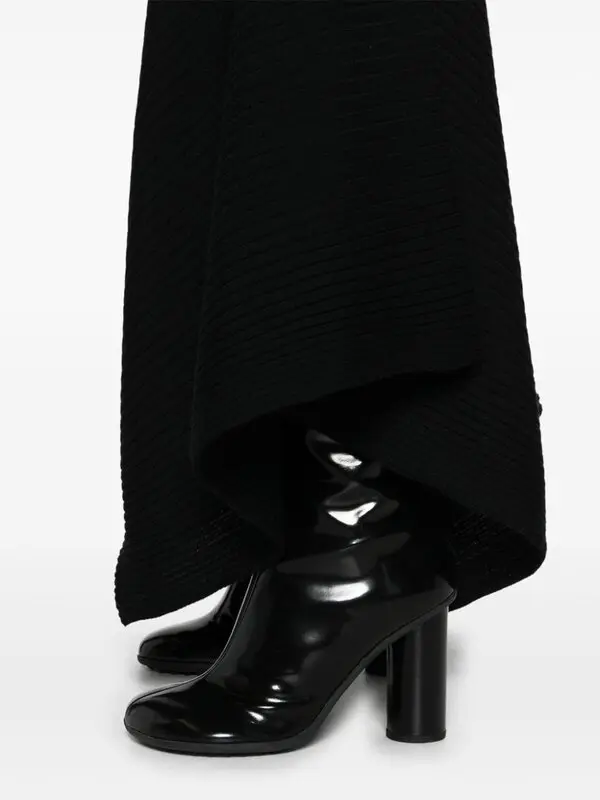 AMI Paris Godet Merino Wool Midi Dress - Black