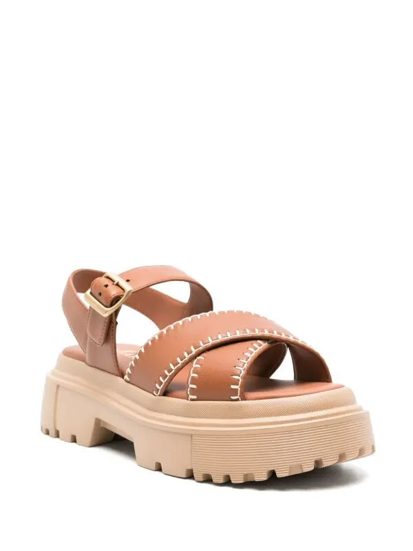 Hogan Leather Platform Sandals