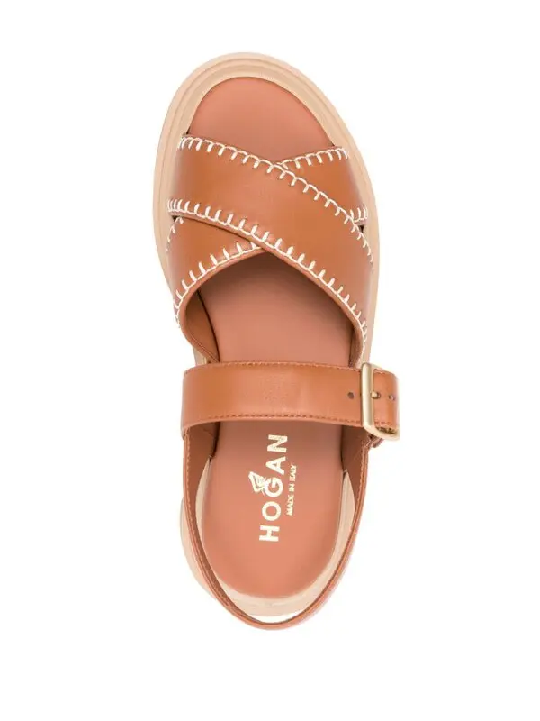 Hogan Leather Platform Sandals