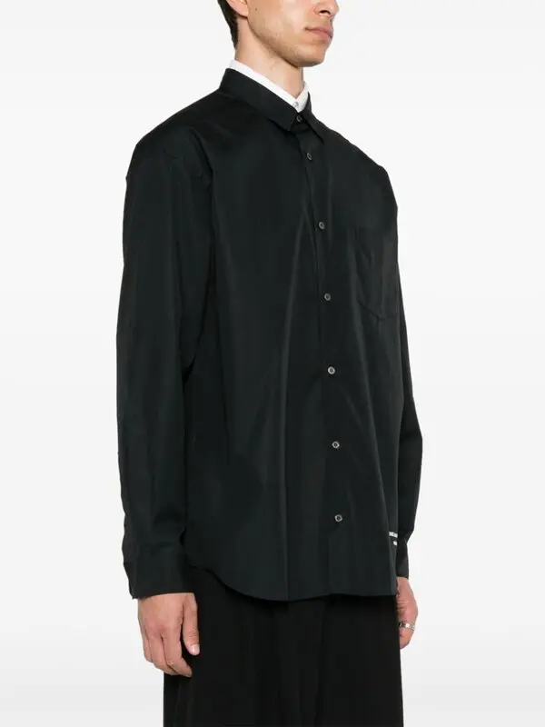 Comme Des Garçons Embroidered-logo Cotton Shirt
