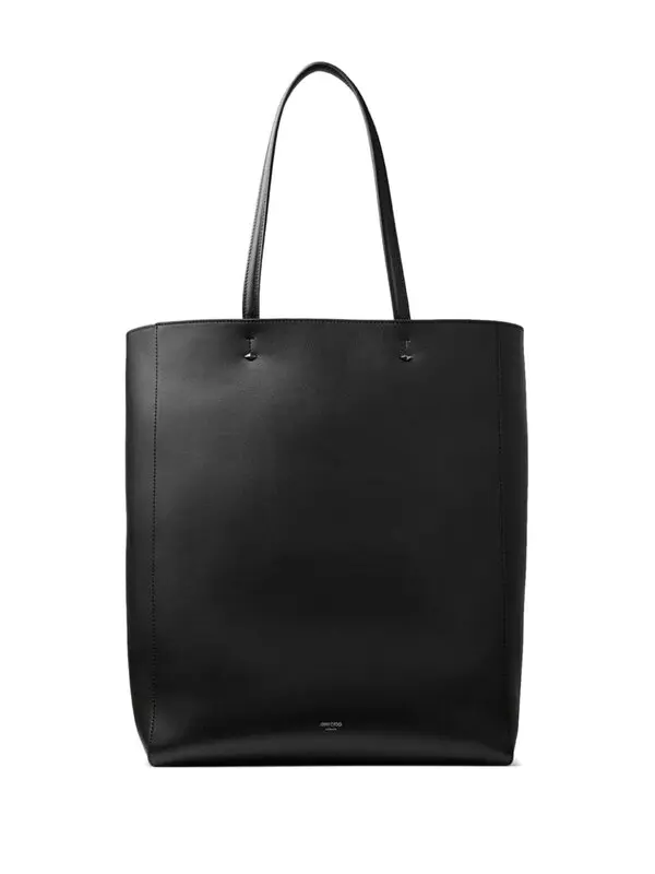 JIMMY CHOO Debossed-logo Leather Tote Bag - Black