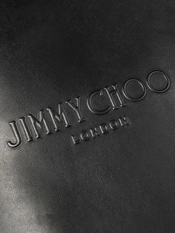JIMMY CHOO Debossed-logo Leather Tote Bag - Black