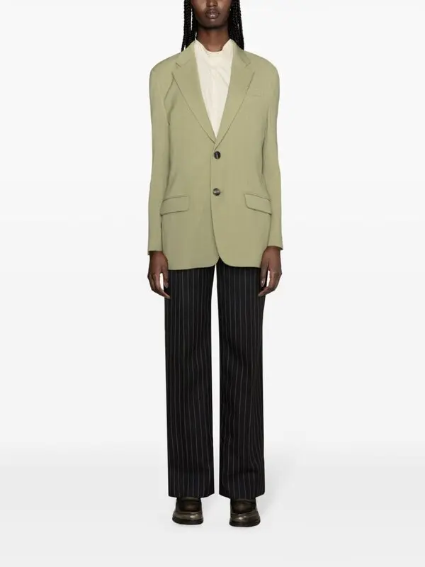 AMI Paris Single-breasted Textured Blazer - Green