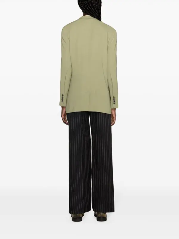 AMI Paris Single-breasted Textured Blazer - Green