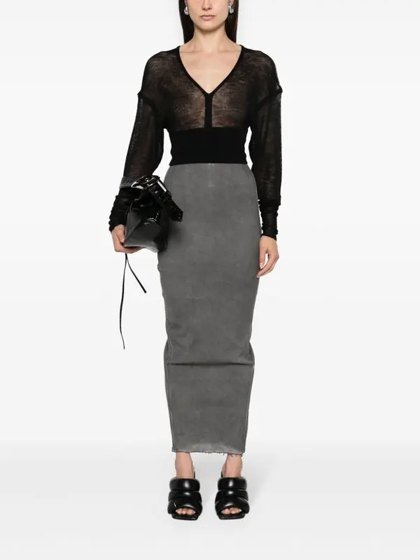 Rick Owens Dirt Pillar Maxi Pencil Skirt