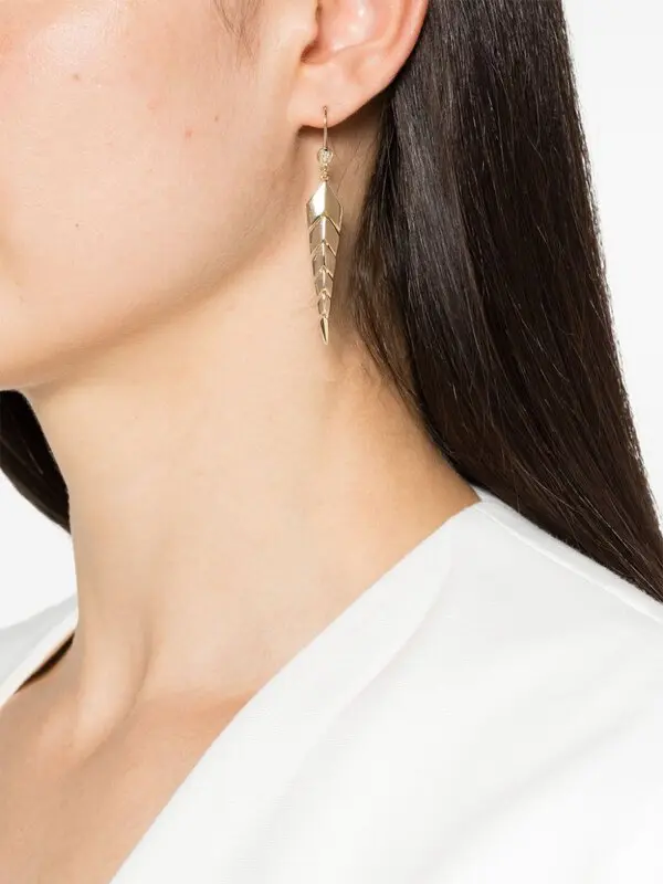Jacquie Aiche 14k Yellow Fishtail Drop Earrings
