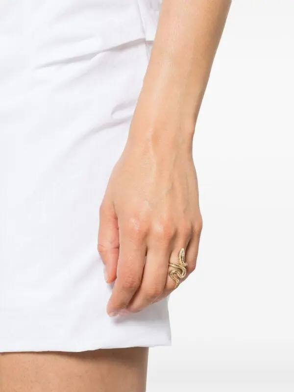 Jacquie Aiche 18kt Yellow Snake Diamond Ring