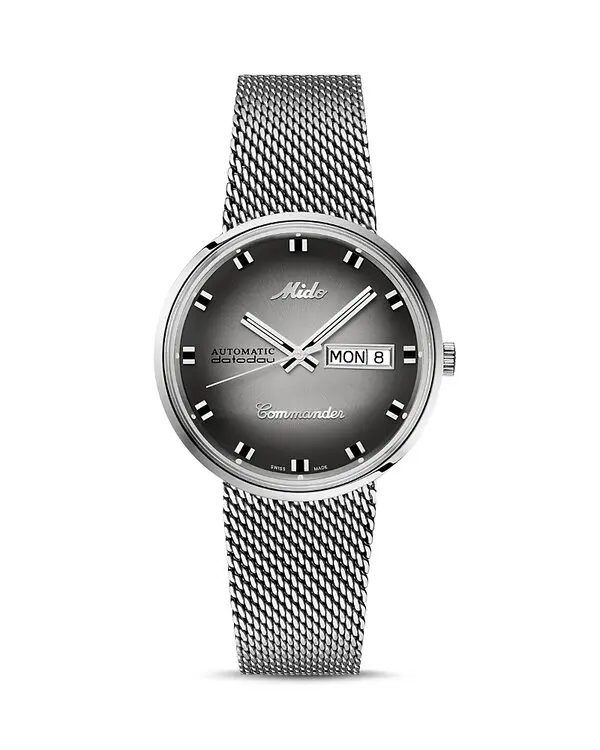MIDO Commander 37mm Watch - Gray/silver