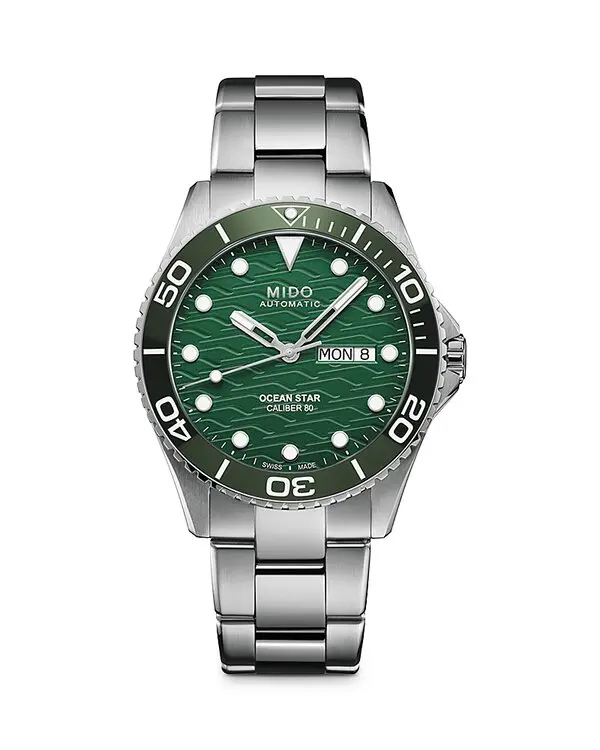 MIDO Ocean Star 200c Caliber 80 Watch - Green/silver