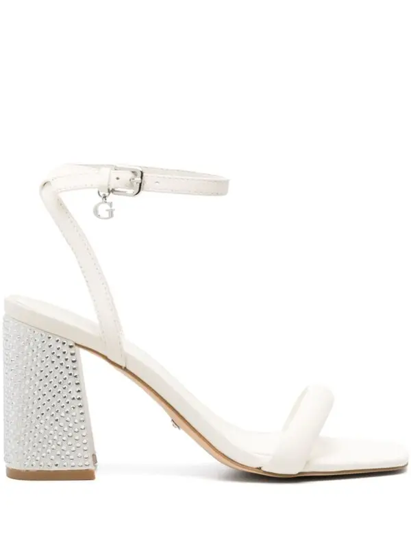 Guess Gelectra 95mm Leather Sandals - Neutrals