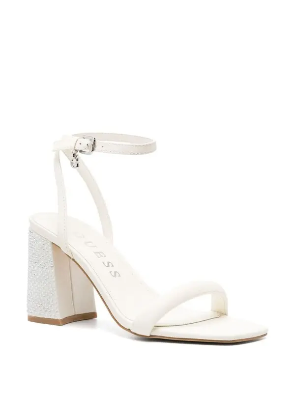Guess Gelectra 95mm Leather Sandals - Neutrals