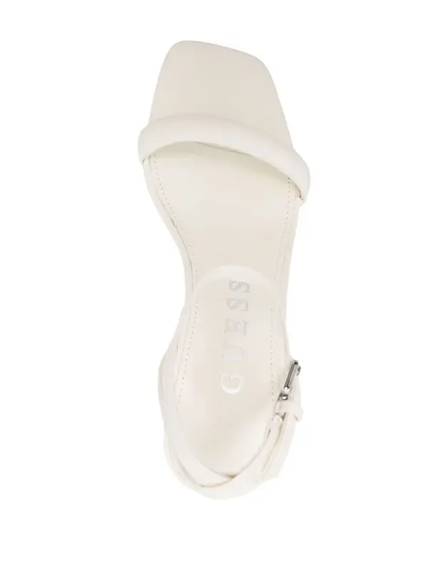 Guess Gelectra 95mm Leather Sandals - Neutrals