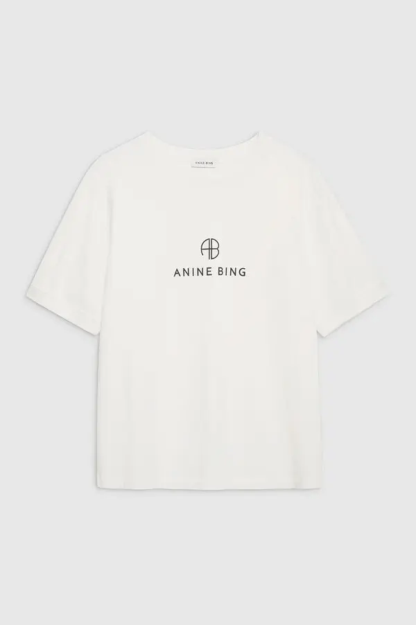 ANINE BING Jaylin Tee Monogram - Ivory