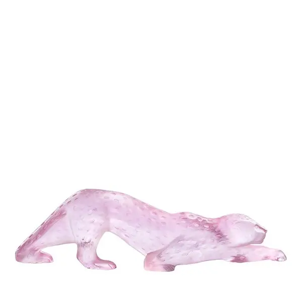 Lalique Zeila Panther Luster Figure - Pink