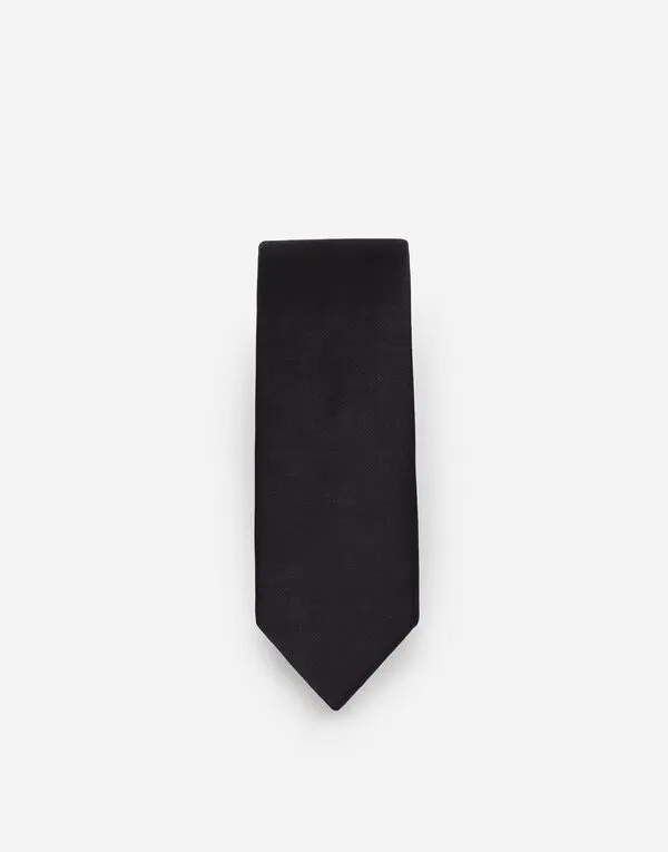 Dolce & Gabbana Silk Tie With Dg Logo - Blue