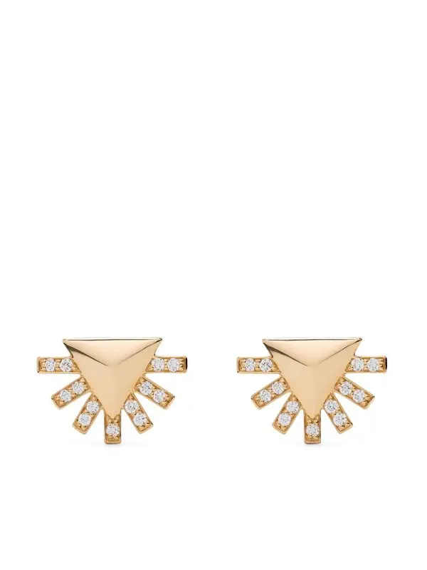 Harwell Godfrey 18kt Yellow Diamond Sunburst Stud Earrings - Gold