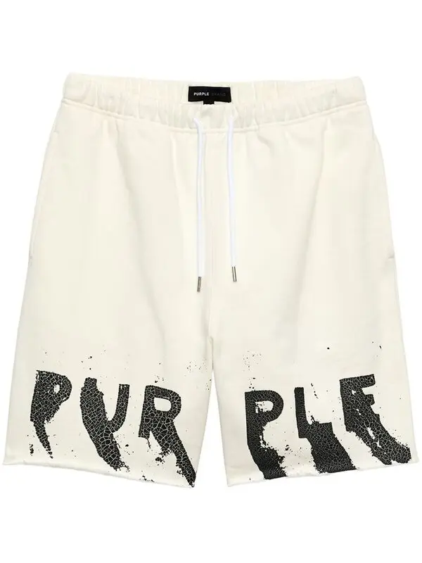 PURPLE BRAND Logo-print Cotton Shorts