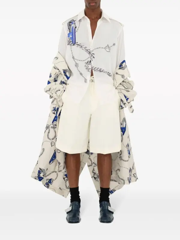 Burberry Knight Hardware-print Shirt - White