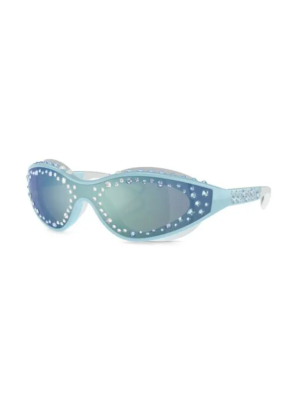 SWAROVSKI Crystal-embellished Goggle-frame Sunglasses