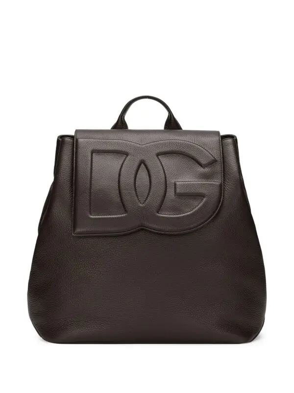 Dolce & Gabbana Logo-embossed Leather-blend Backpack - Brown