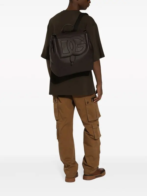 Dolce & Gabbana Logo-embossed Leather-blend Backpack - Brown