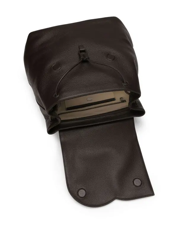 Dolce & Gabbana Logo-embossed Leather-blend Backpack - Brown