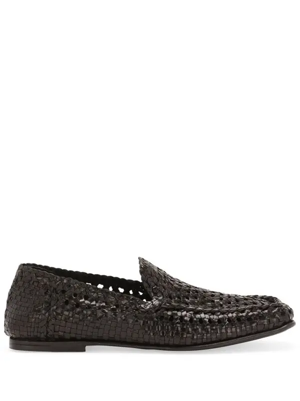 Dolce & Gabbana Interwoven Leather Loafers