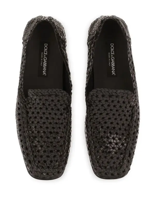 Dolce & Gabbana Interwoven Leather Loafers