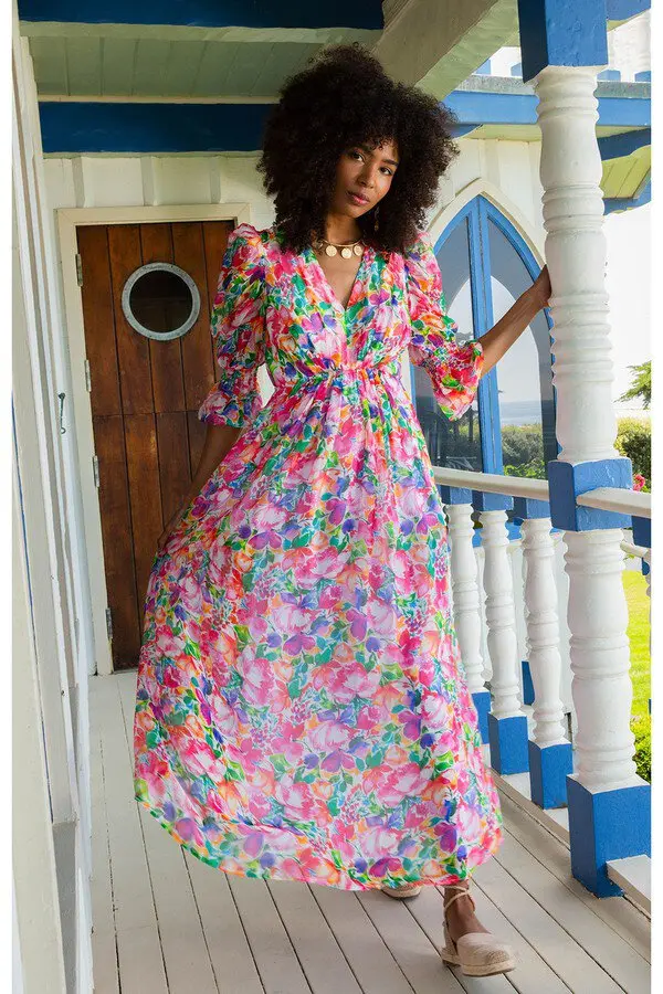 chinese dress ladies Hale Bob Florence Stretch Maxi Dress