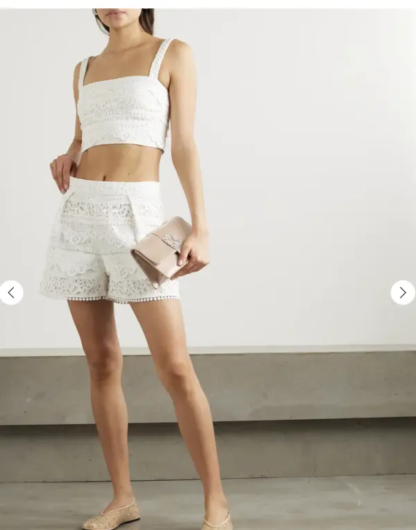 Carolina Herrera Broderie Anglaise Cotton Shorts