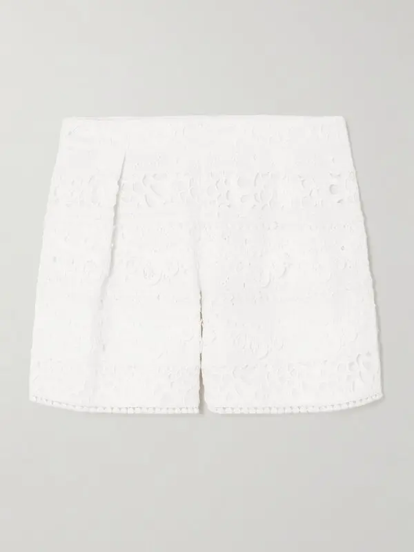 Carolina Herrera Broderie Anglaise Cotton Shorts