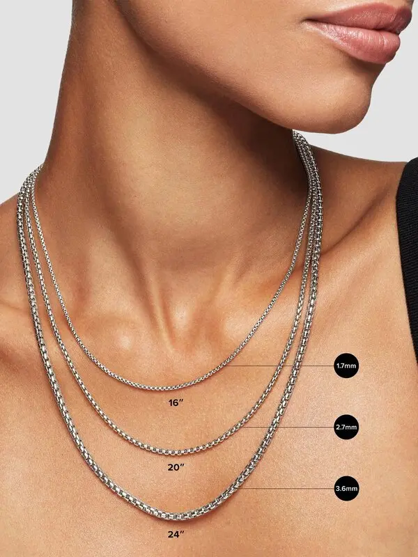 David Yurman Box Chain Necklace In Sterling
