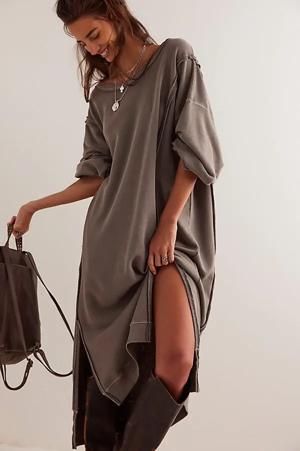 Free People We The Free Camden Maxi Sweatshirt - Dolphin