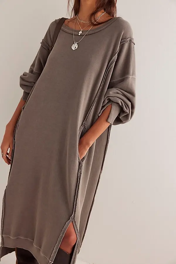 Free People We The Free Camden Maxi Sweatshirt - Dolphin