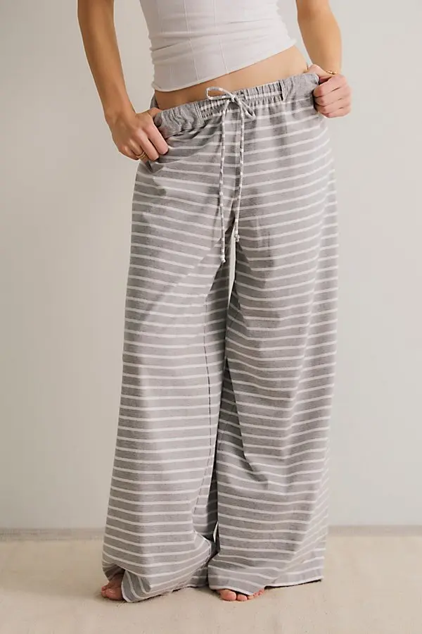 Free People Intimately Out And About Lounge Pants - Light Grey Combo