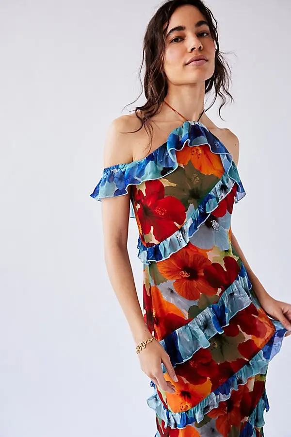the wolf gang isola halter maxi dress The Wolf Gang Isola Maxi Dress In Floral - 67% Off