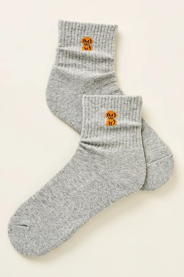 DAILY PRACTICE BY ANTHROPOLOGIE Athletic Icon Socks - Dog