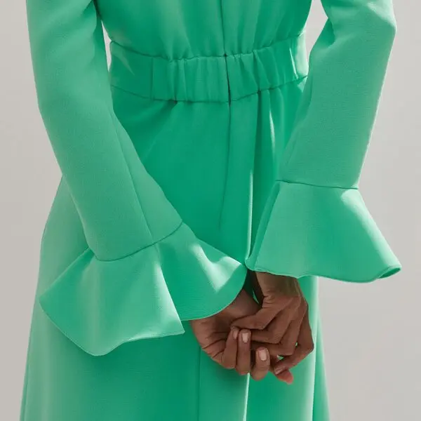green emerald velvet dress Sultry Sophistication Crepe Slip Midi Dress main image 0