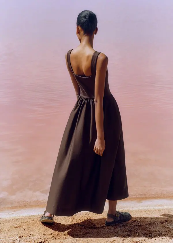 chinese dress ladies TILLIE DRAPE MAXI DRESS DARK CHOCOLATE Bec & Bridge – Hire Me AU main image 1