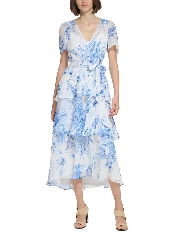 sachin and babi light blue dress Mauve Chiffon Modest Dress – Quzey main image 0