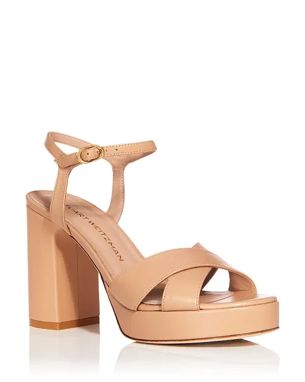 STUART WEITZMAN Dayna Platform Sandals - Adobe Leather