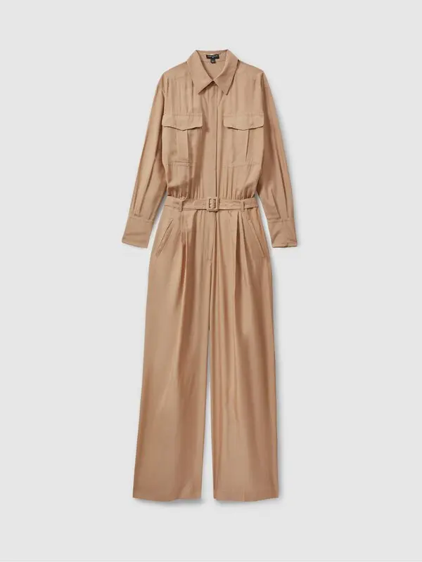 ATELIER Lorenza Belted Wide Leg Jumpsuit