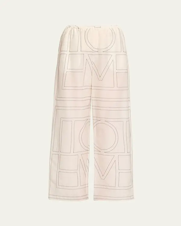 TOTEME Monogram Cotton Pj Bottoms