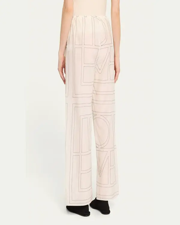 TOTEME Monogram Cotton Pj Bottoms