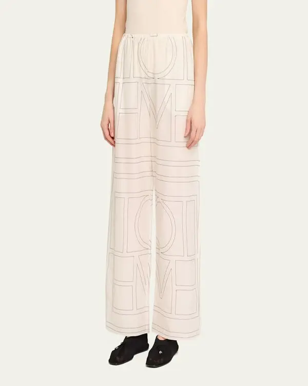 TOTEME Monogram Cotton Pj Bottoms