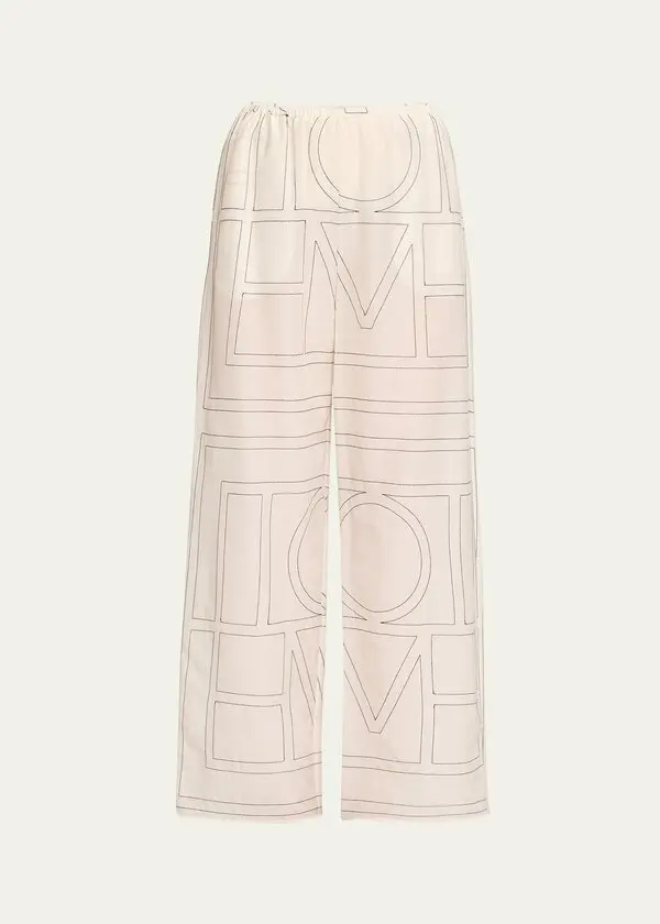 TOTEME Monogram Cotton Pj Bottoms