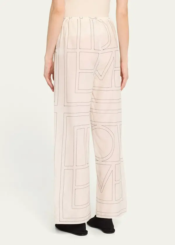 TOTEME Monogram Cotton Pj Bottoms