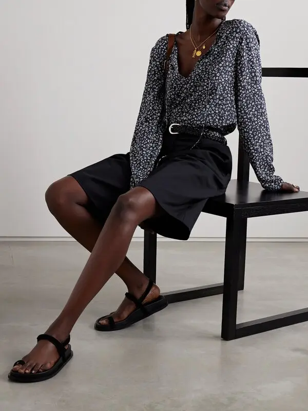 Matteau Tie-neck Floral-print Blouse