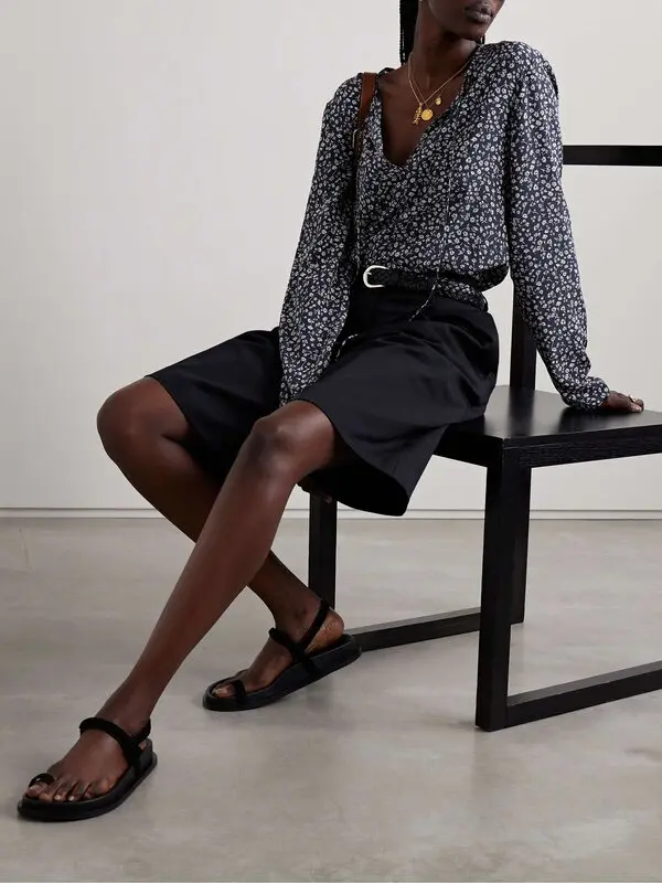 Matteau Tie-neck Floral-print Blouse